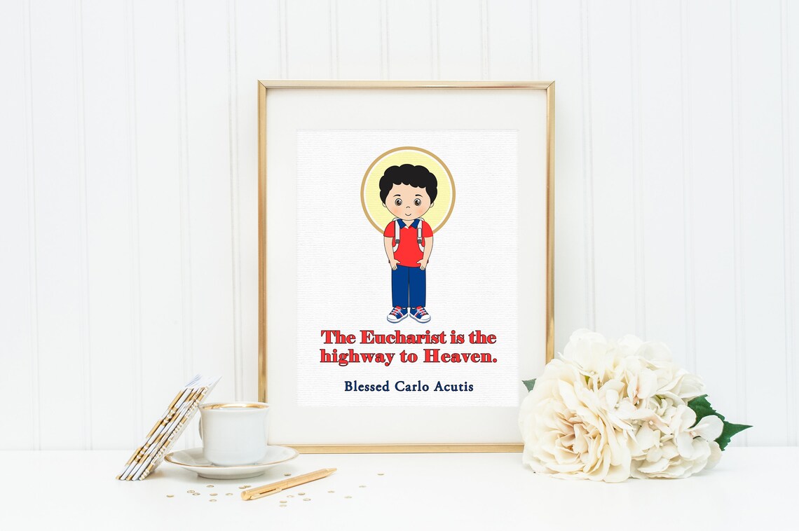 Blessed Carlo Acutis Poster Print. Blessed Carlo Wall Art. | Etsy