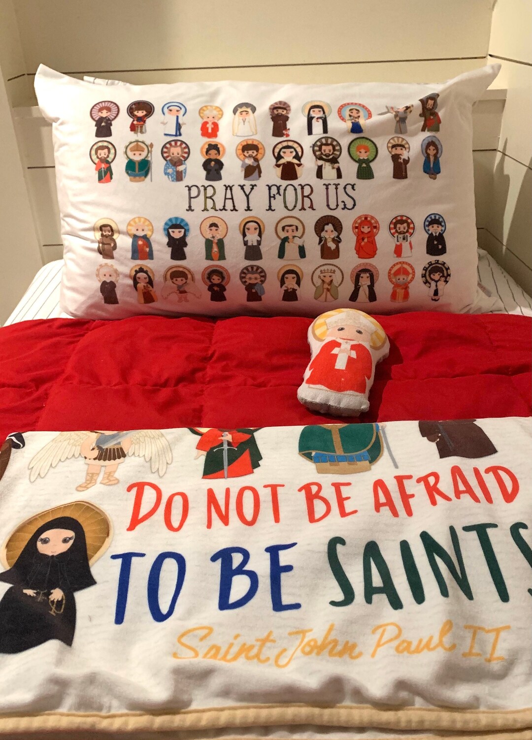 Oversized Ultra Soft Catholic Prayer Pillow Case. Baptism Gift. Pray ...