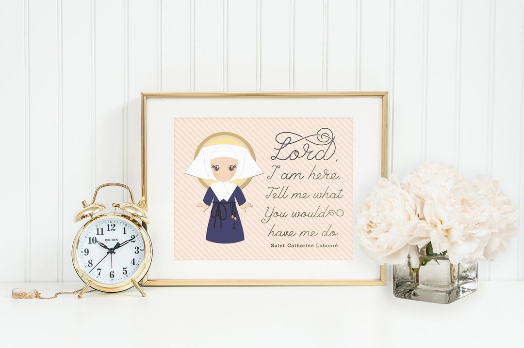 Saint Catherine Laboure Poster Print. Lord I Am Here Wall Art Poster ...