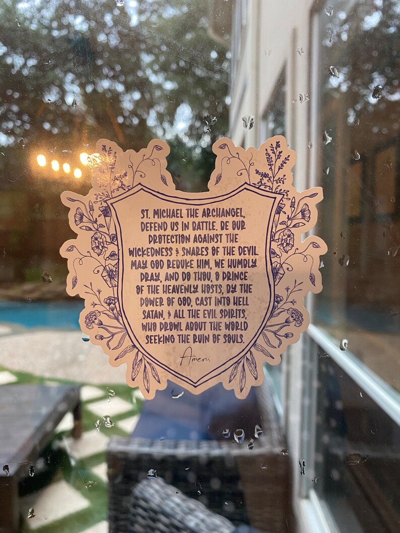 4 X 4 Static Cling Saint Michael Prayer Sticker. Saint - Etsy