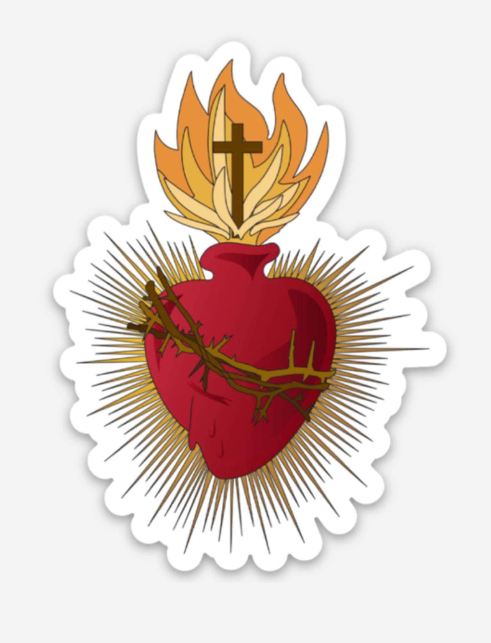 2.5 Vinyl Waterproof Sacred Heart of Jesus Stickers. Sacred - Etsy