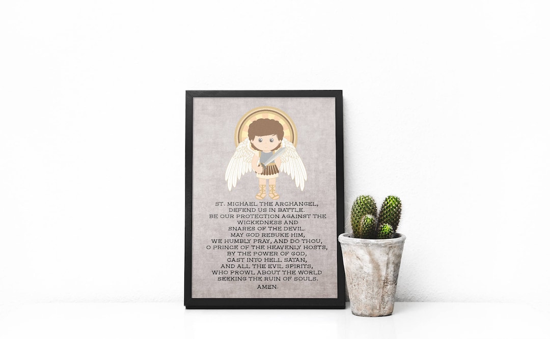 St. Michael the Archangel Poster Print. Saint Michael Wall Art Poster ...