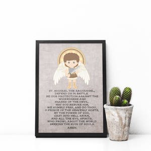 St. Michael the Archangel Poster Print. Saint Michael Wall Art Poster ...