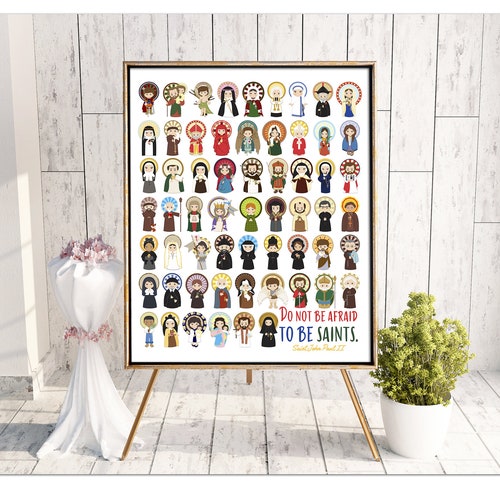 Catholic Saints With Quotes Poster Print. Saint Pattern Wall - Etsy