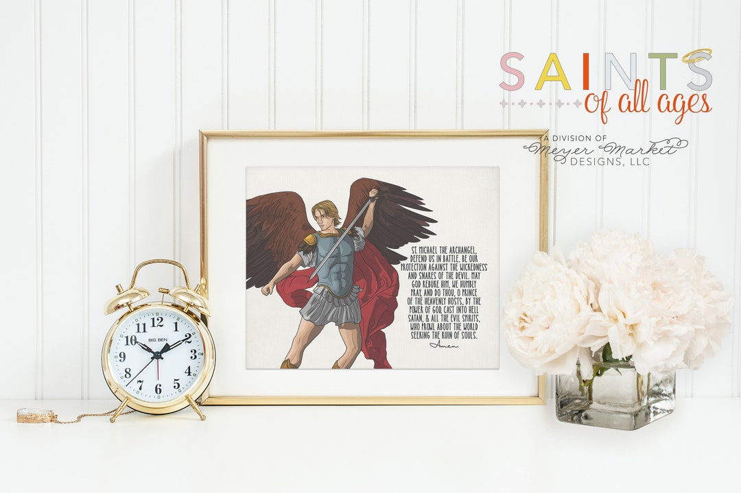 St. Michael the Archangel Poster Print. Saint Michael Wall Art Poster ...