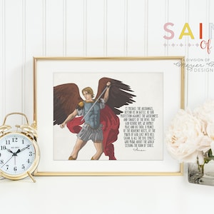 St. Michael the Archangel Poster Print. Saint Michael Wall Art - Etsy