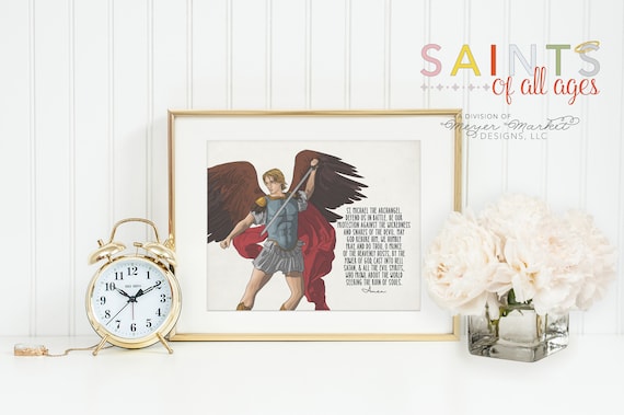 St. Michael the Archangel Poster Print. Saint Michael Wall Art - Etsy