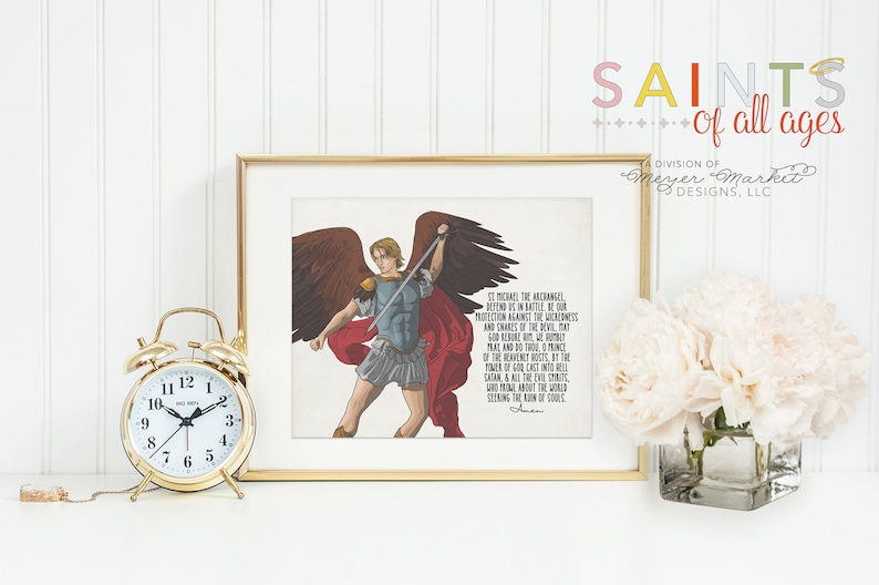 St. Michael the Archangel Poster Print. Saint Michael Wall Art - Etsy