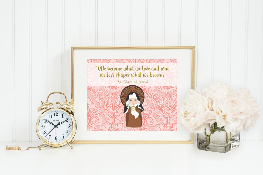 Saint Clare of Assisi Poster Print. St. Clare Wall Art Poster. First ...