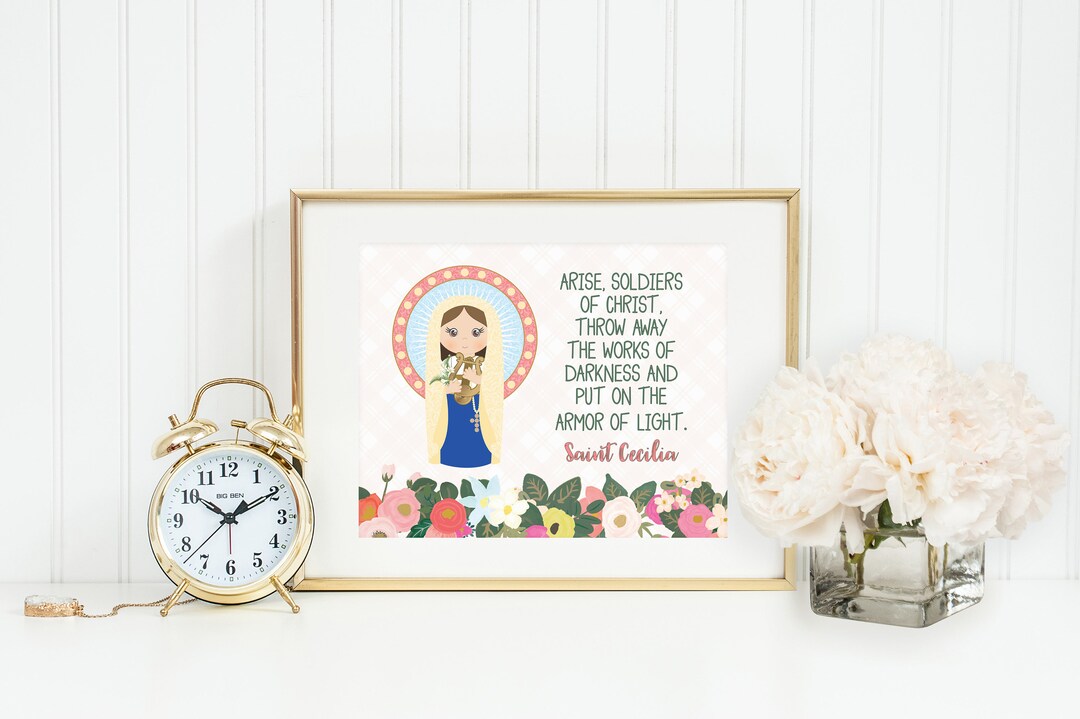 Saint Cecilia Prayer Print. Saint Cecilia Wall Art Poster. Nursery ...
