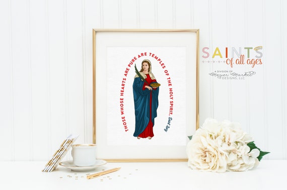 Saint Lucy Prayer Print. Saint Lucy Wall Art Poster. Nursery - Etsy