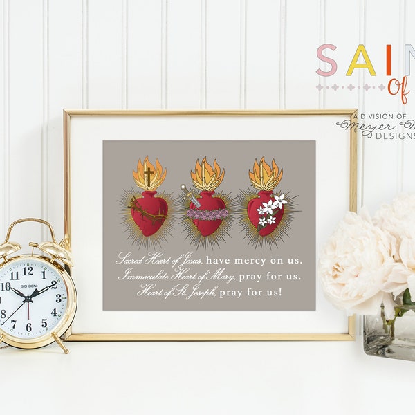 Heart of Jesus Joseph and Mary - Etsy