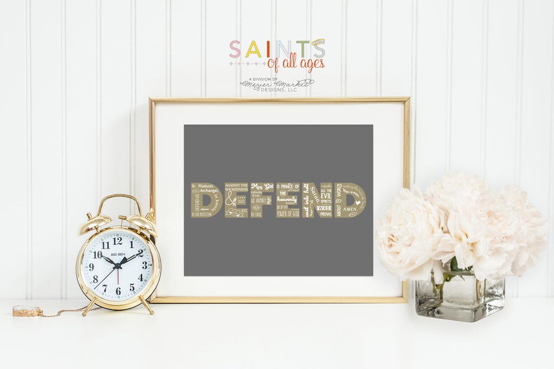 St. Michael the Archangel Word Art Prayer Poster Print. Saint Michael ...