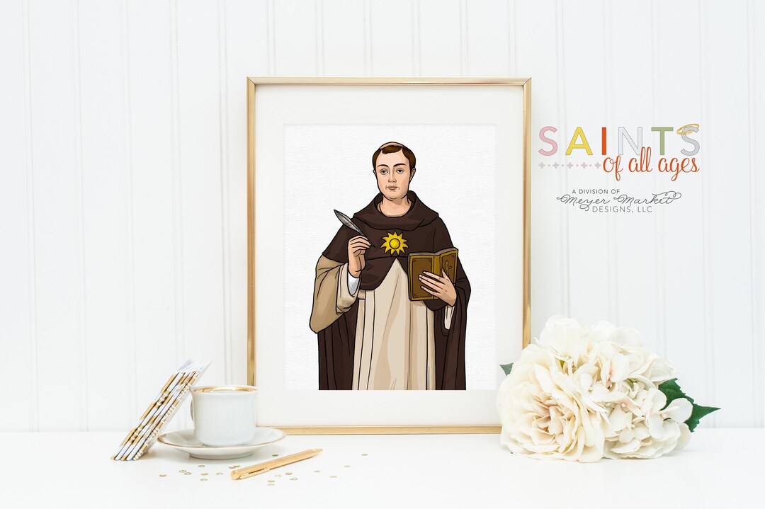 St Thomas Aquinas Poster Print. Saint Thomas Wall Art. First Communion ...