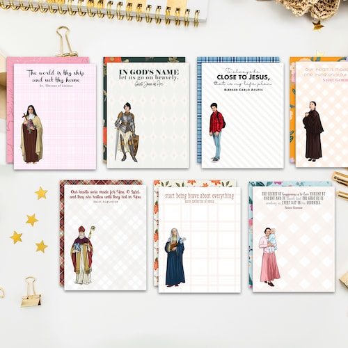 Set of 14 Assorted Saint Note Cards and Saint Patterned - Etsy