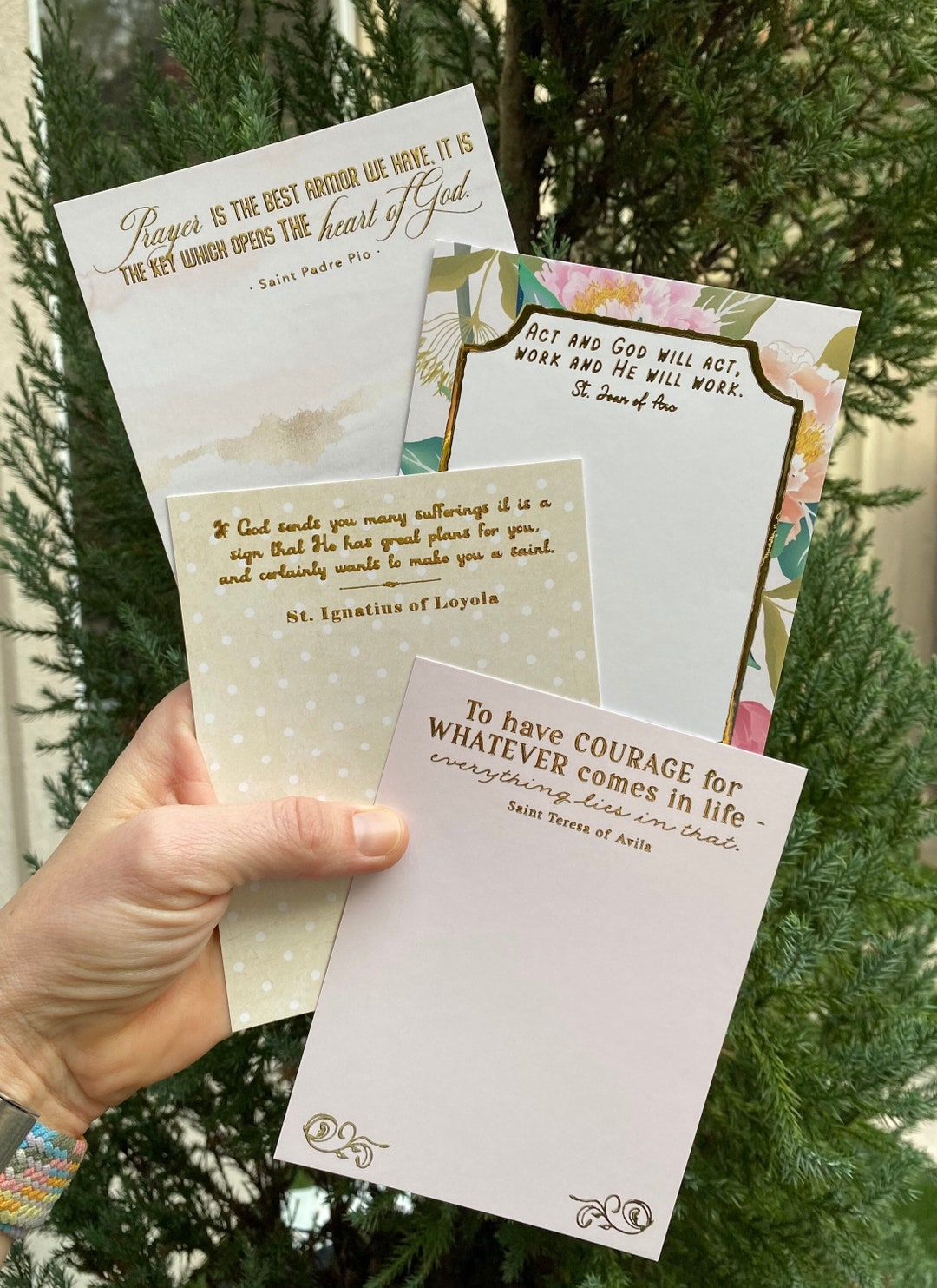 Set of 8 Assorted Saint Note Cards With Raised Foil and Envelopes. 8 ...