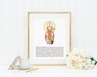 St. Hubert hubertus Art Print Catholic Patron of Hunters - Etsy