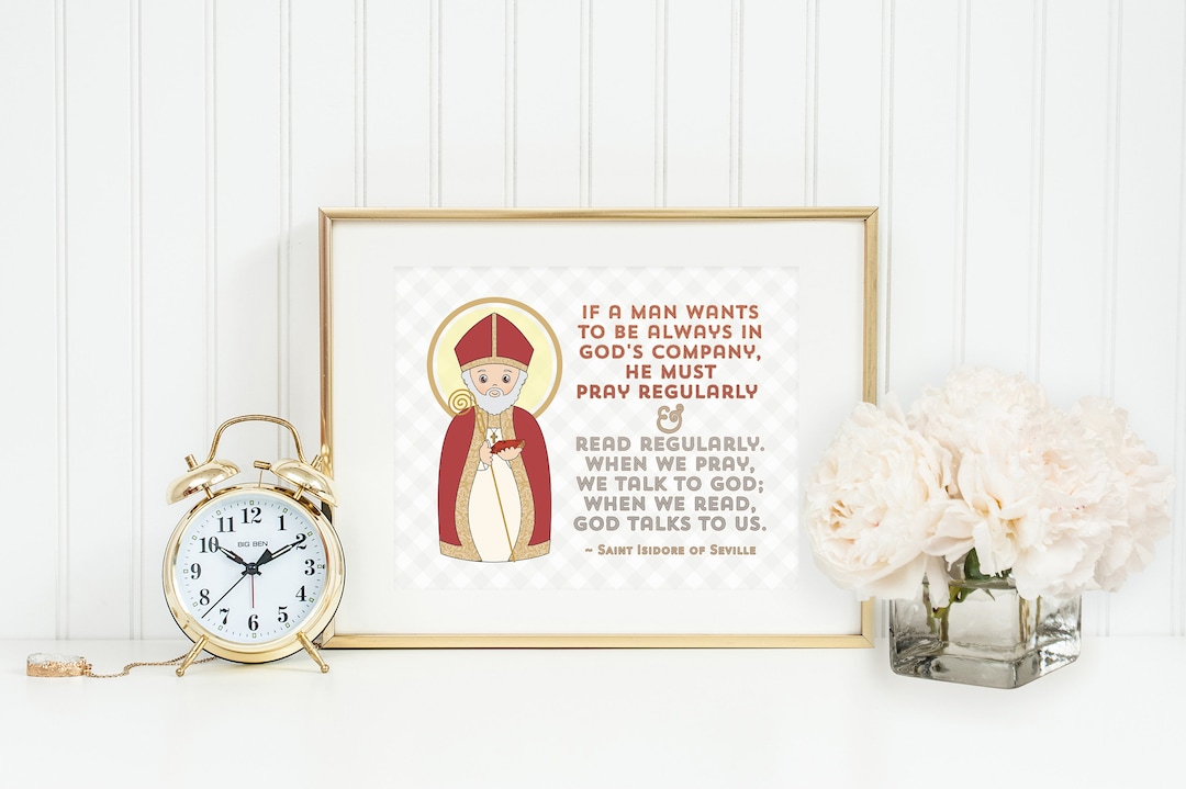 St. Isidore of Seville Poster Print. Saint Isidore Wall Art Poster ...