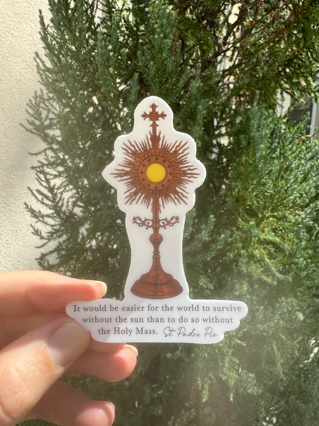 3" Vinyl Waterproof Padre Pio Holy Mass Sticker. Water Bottle Saint ...