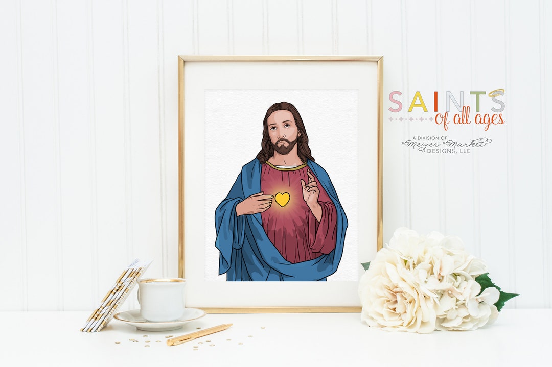 Sacred Heart of Jesus Portrait Poster Print. Sacred Heart of Jesus ...