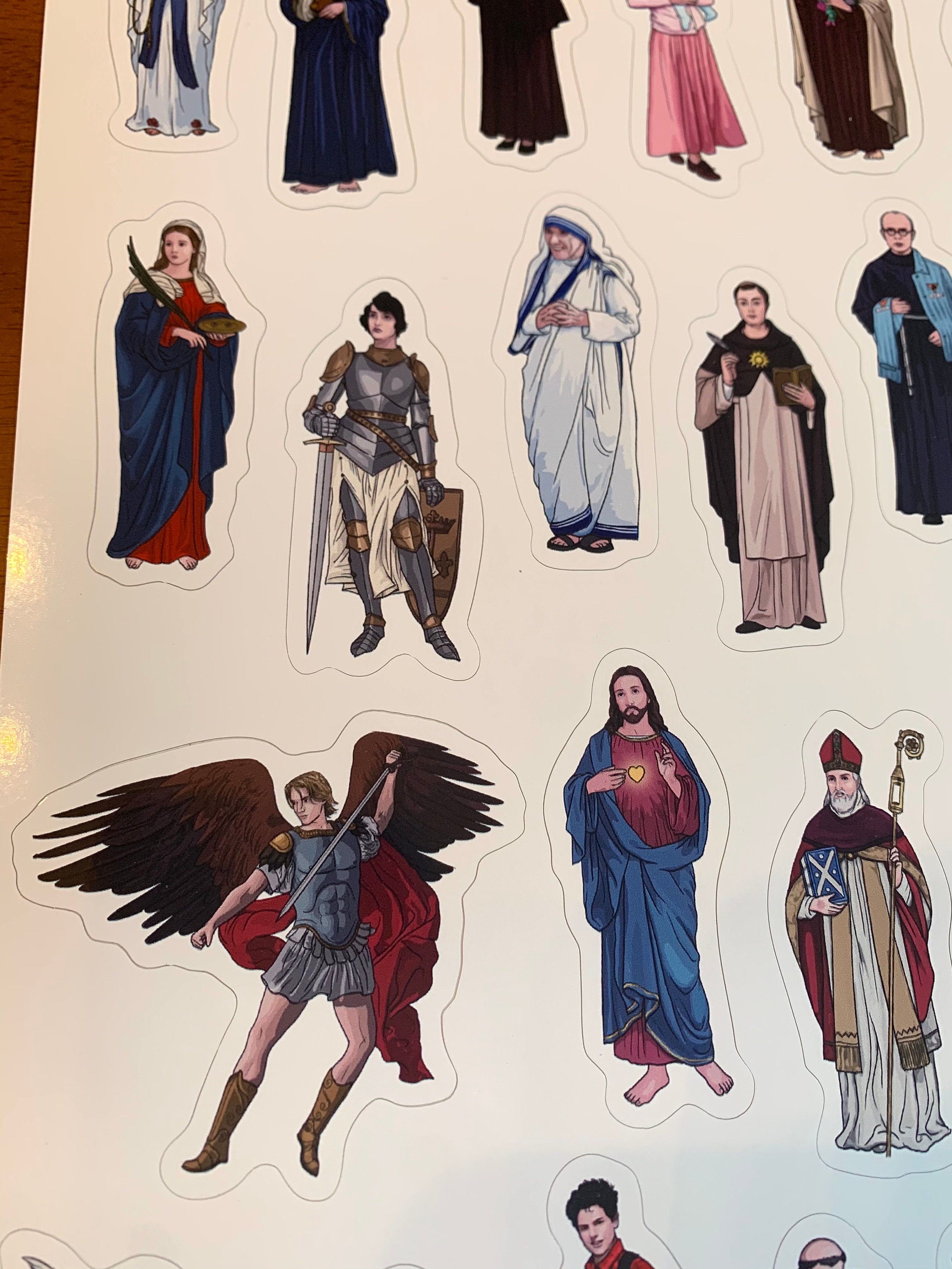Set of 26 - 2" Vinyl Waterproof Saint Stickers. 8.5" X 10.5" Saint ...