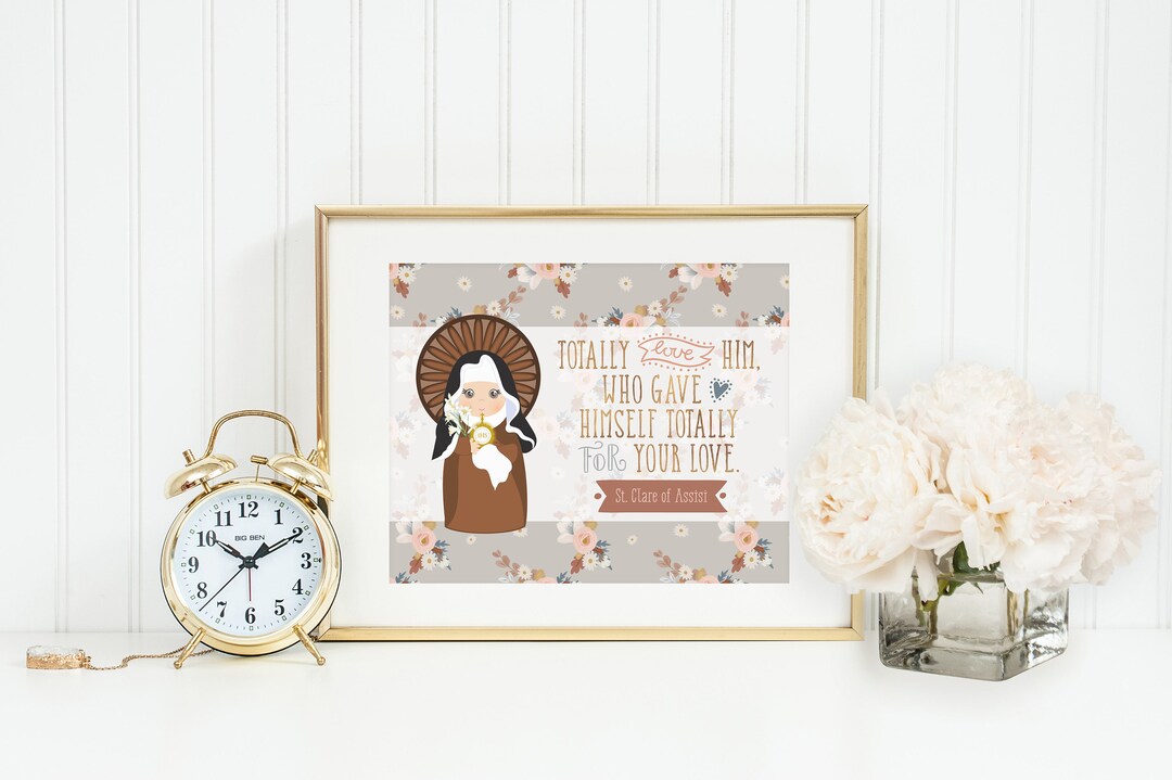 Saint Clare of Assisi Poster Print. St. Clare Wall Art Poster. First ...