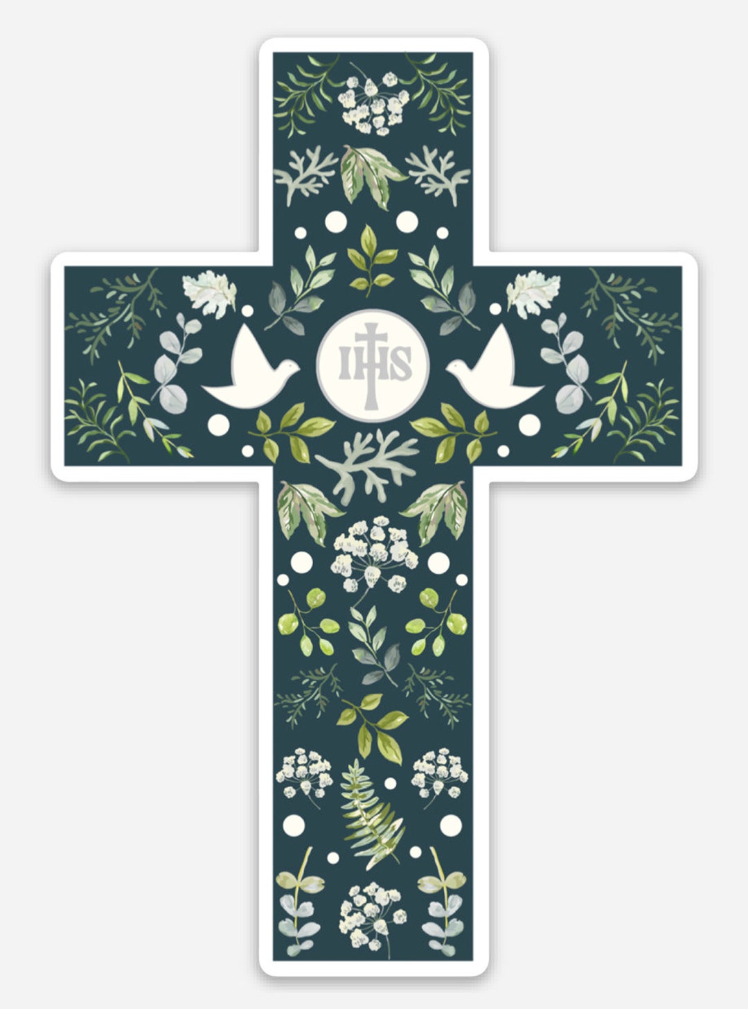 4" Vinyl Waterproof Catholic First Communion Cross Sticker. IHS Cross ...