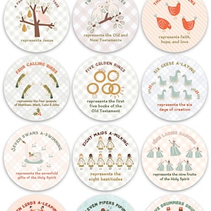 12 Days of Christmas Ornament Set. Baptism Gift. Meaning of 12 Days of ...