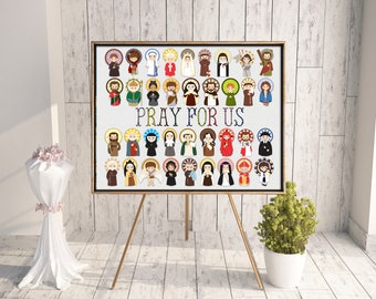 Saint ABC Poster Print. Catholic ABC Wall Art Poster. First | Etsy