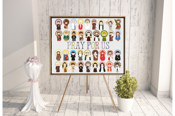 Pray for Us Catholic Saint Poster Print. Catholic Wall Art | Etsy