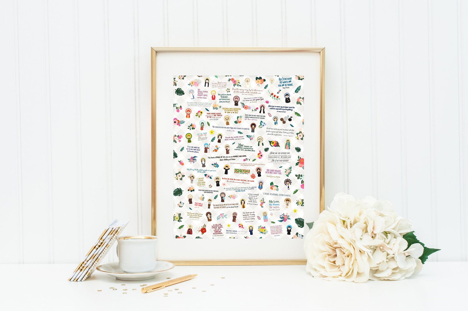 Catholic Saints With Quotes Poster Print. Saint Pattern Wall - Etsy