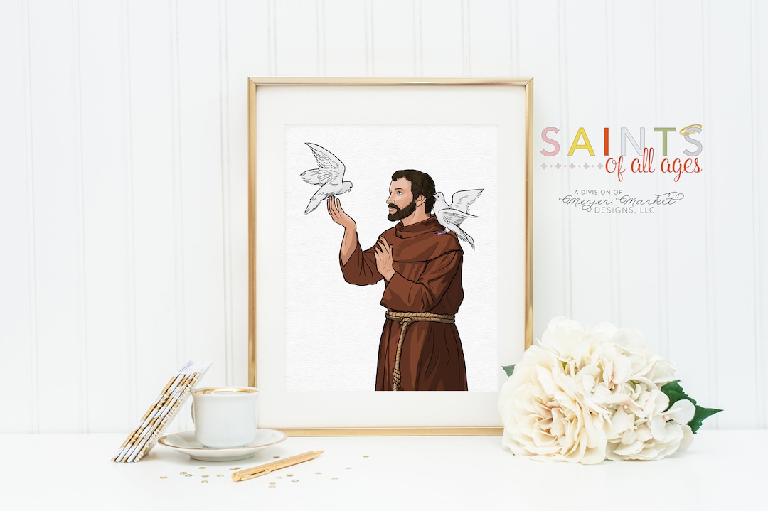 Saint Francis of Assisi Portrait. St. Francis Wall Art Poster. First ...