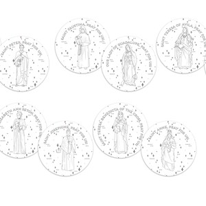 Set of 20 — 4” DIY Coloring Circle Ornaments — 40 Total Saints. Card ...