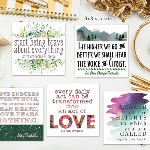 Set of 9 3 Saint Stickers. Inspirational Saint - Etsy