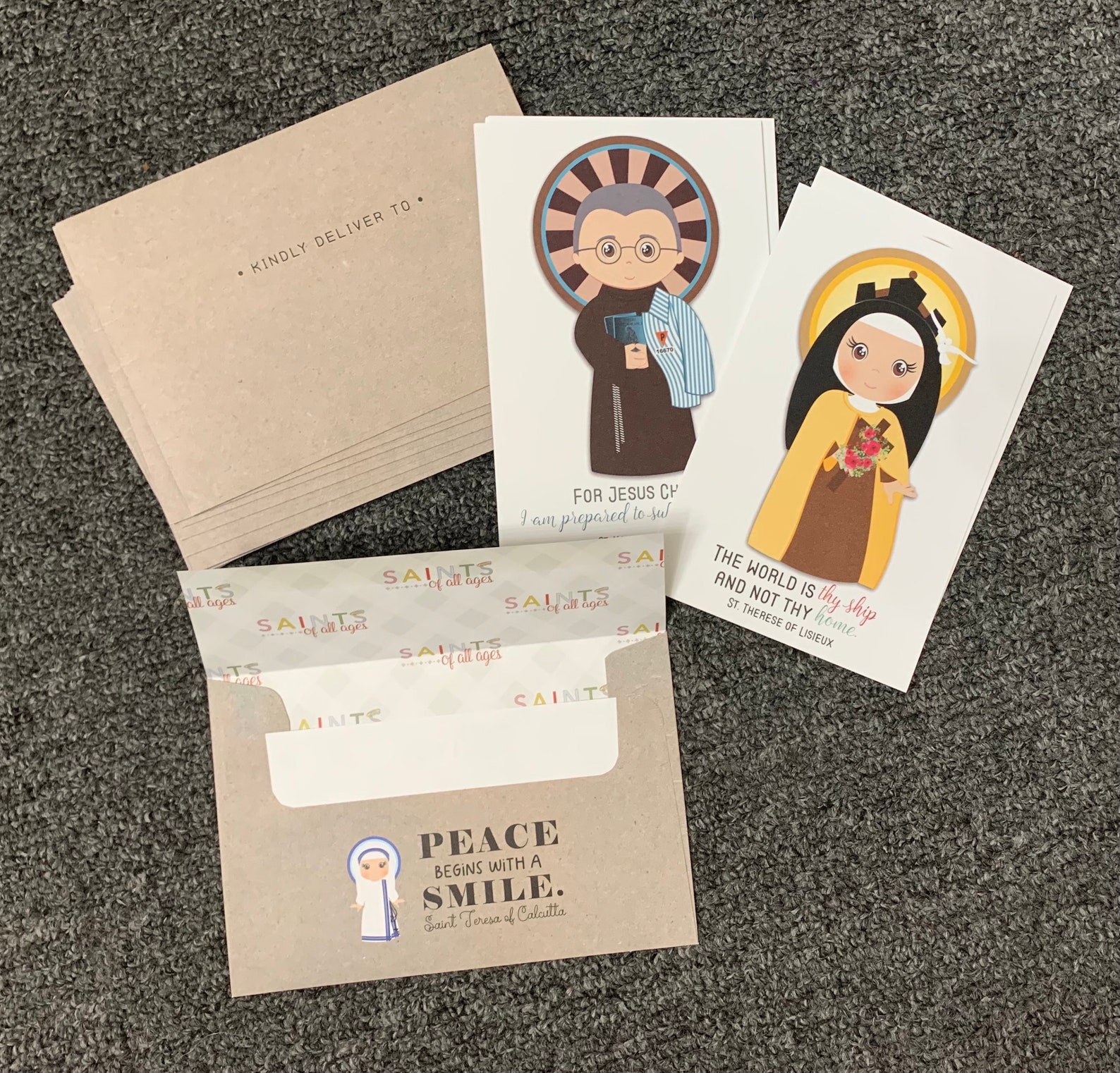 Set of 12 Saint Cards. Kids Saint Cards. First Communion Gift. Baptism ...