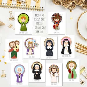 Set of 40 Saint Stickers SET 3. Kids Saint Stickers. First | Etsy