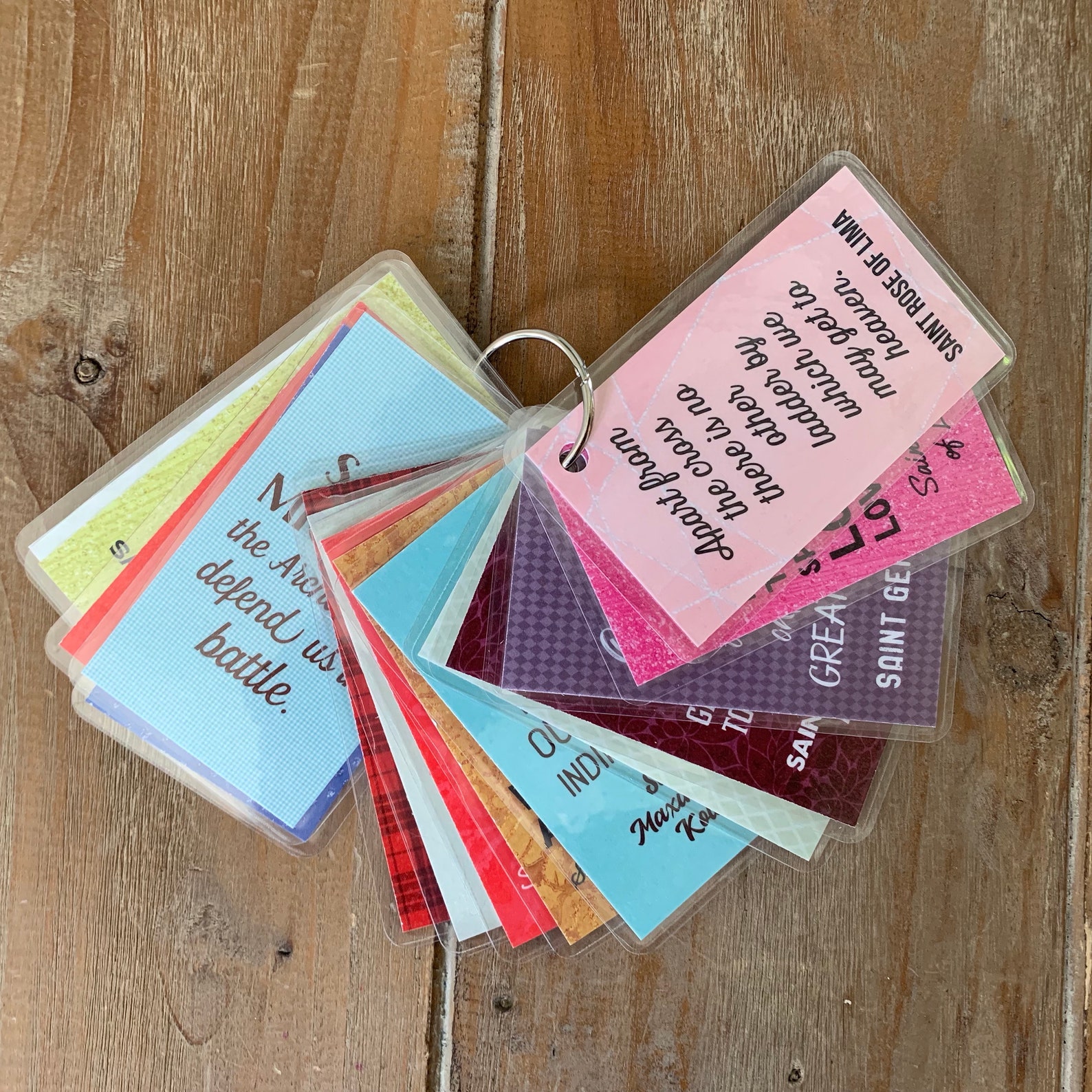 Set of 15 Saint Cards With Quotes. Kid Saint Keychain Set. - Etsy