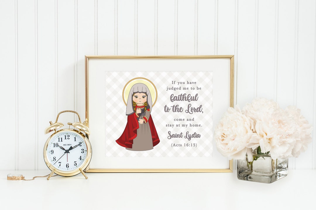 Saint Lydia Prayer Print. Saint Lydia Wall Art Poster. Nursery Prayer ...