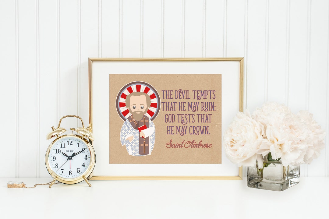 Saint Ambrose Prayer Print. Saint Ambrose Wall Art Poster. Nursery ...