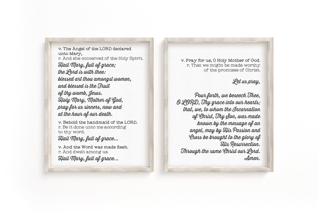 Angelus Prayer Print Posters. the Angel of the Lord Declared to Mary ...