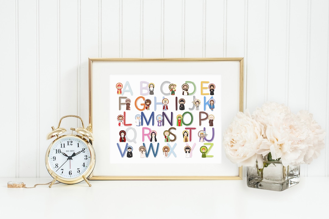 Saint ABC Poster Print. Catholic ABC Wall Art Poster. First Communion ...