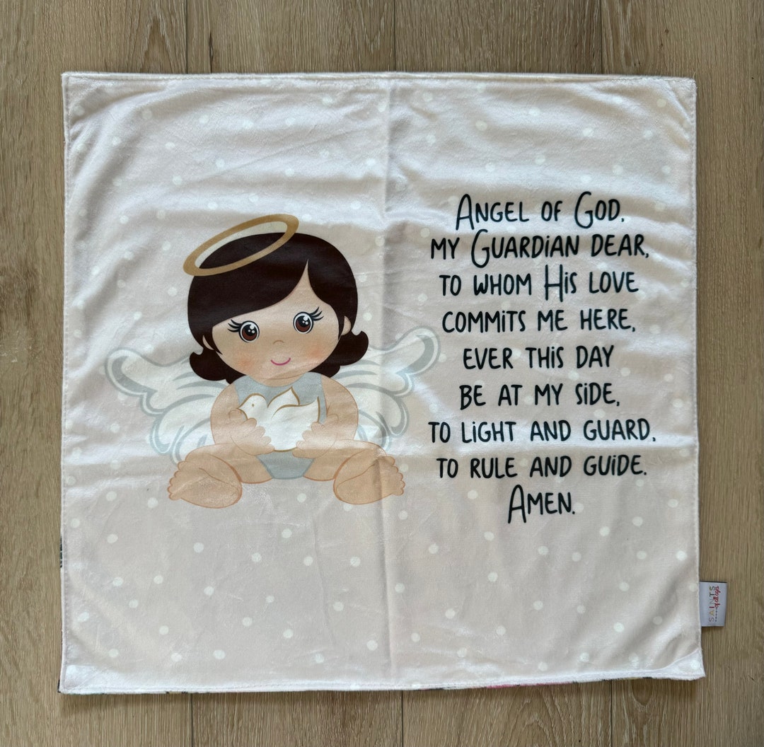 18" Angel of God Prayer Ultra Soft Lovey Mini Blanket. Prayer Blanket ...