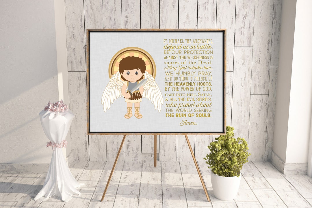 St. Michael the Archangel Poster Print. Saint Michael Wall Art Poster ...