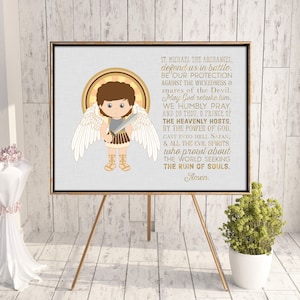 St. Michael the Archangel Poster Print. Saint Michael Wall Art Poster ...