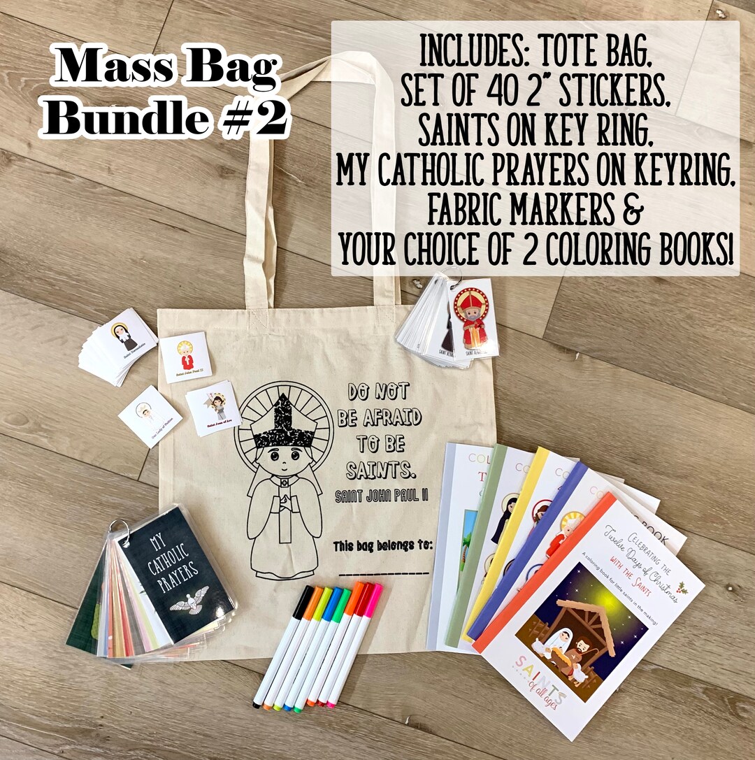 Mass Bag #2 With Kids Coloring Tote Bag. Toddler Mass Bag With Coloring ...