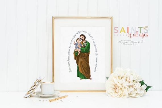 Saint Joseph Prayer Print. Saint Joseph Wall Art Poster. - Etsy