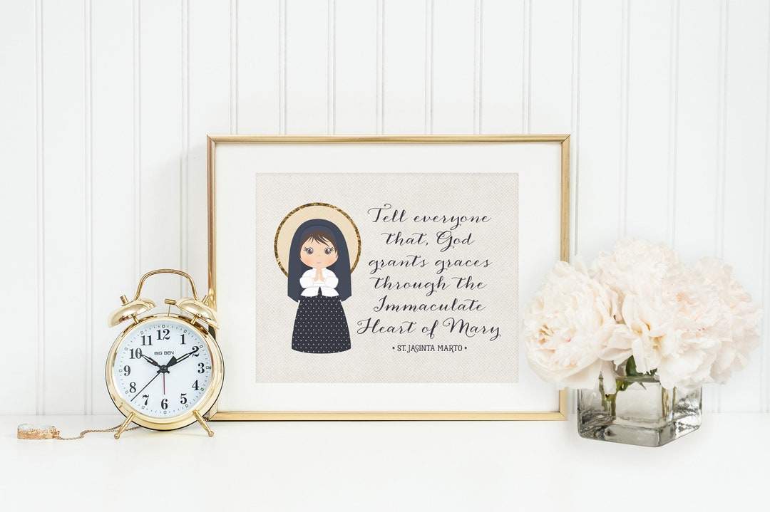 St Jacinta Poster Print. Saint Jacinta Wall Art Poster. First Communion ...