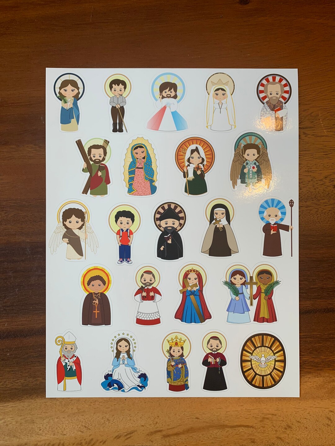 Set of 23 - 2" Vinyl Waterproof Saint Stickers 2. 8.5" X 10.5" Saint ...