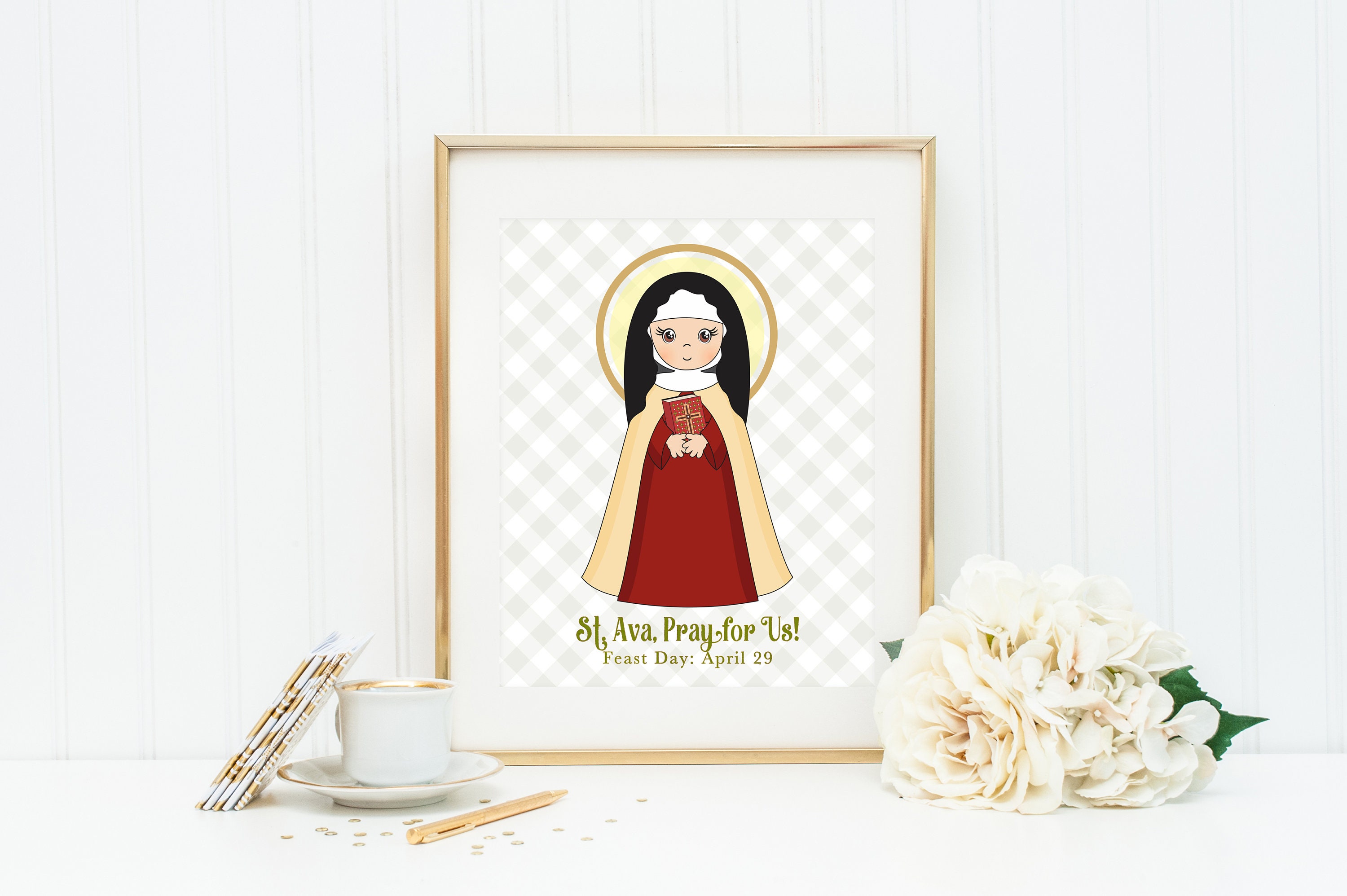 Saint Ava Poster Print. Saint Ava Wall Art. First Communion. - Etsy UK