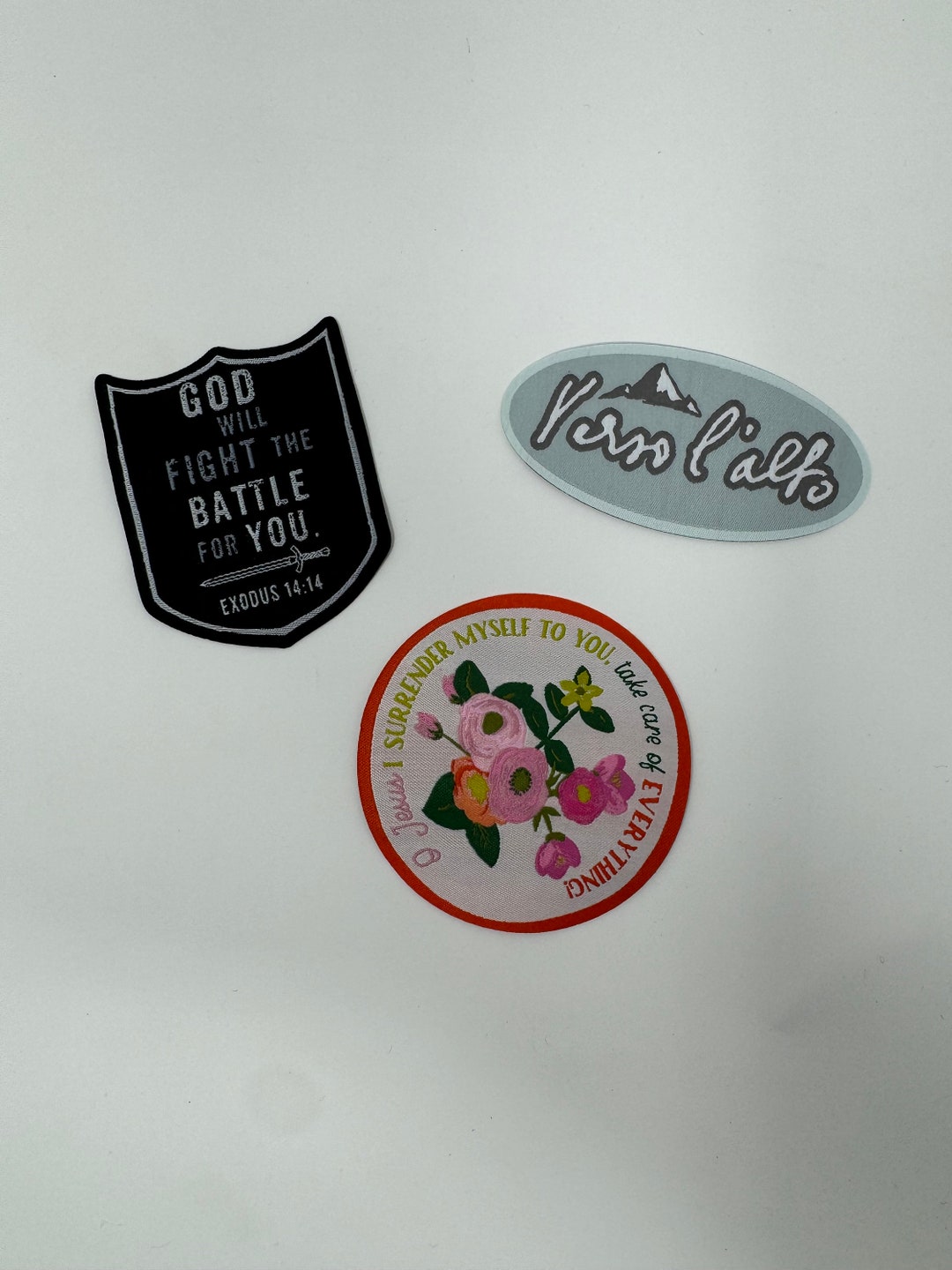 Set of 3 Woven Iron on Patches. 3” Iron on Catholic Patches With ...